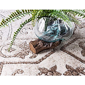 Unique Loom Rushmore Collection Classic Traditional White Tone-on-Tone Textured Intricate Design Area Rug (3' 0 x 9' 10 Runner, Tan/ Beige)