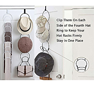 LINFIDITE 10 Pack Hat Rack Hanger Holder Organizer Closet Hanging Baseball Cap Display Storage Rack for Scarves Handbags Towels Clothes Ties Over Door Wall Mounted w Hanging Hook Black