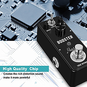 Rowin Booster Pedal with Rich Distortion Sound True Bypass LEF-318