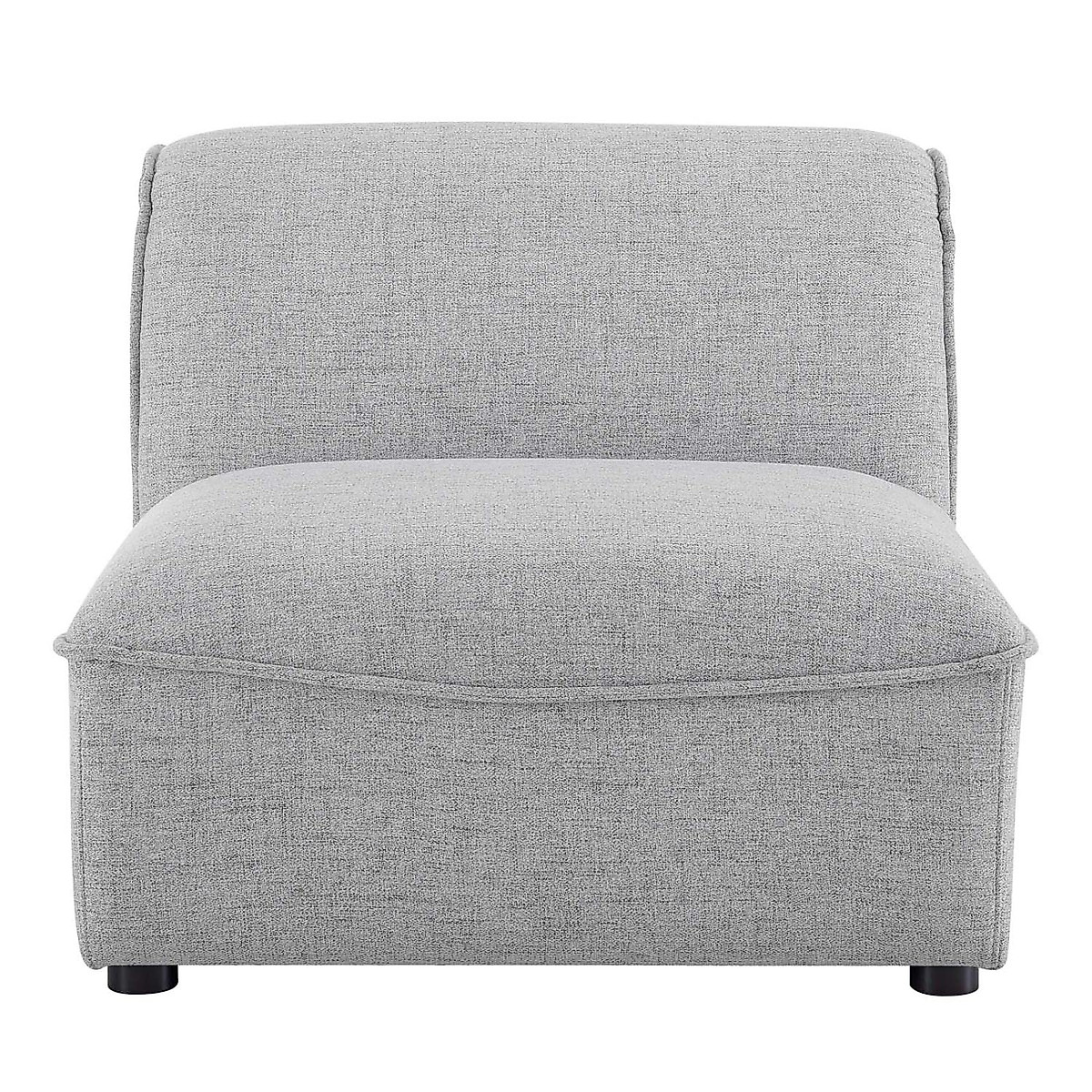 Modway Comprise Fabric Upholstered Sectional, Armless Chair, Light Gray