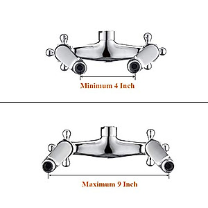 (Upgraded) Wall Mount Kitchen Sink Faucet, 6 Inch Center Sink Faucet, in Wall Faucet Kitchen Sink, Kitchen Wall Faucets, Wall Faucet Sink, Two Cross Handles Kitchen Faucet, Chrome, RULIA RB1026