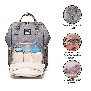 Yokstore Baby Diaper Bag Large Capacity Baby Backpack Bag Multi-Function Waterproof Travel Maternity Nappy Bag for Mom and Dad with Stroller Straps , Black ,Medium
