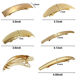 DeD Pack of 5 Women Hair Clips Metal Hair Pins Simple Retro Large Hair Barrettes French Clip Barrettes For Women Lady(Gold)