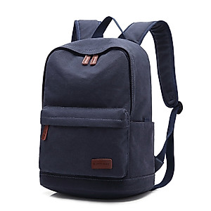 kayond Casual Style Lightweight canvas Laptop Bag/Durable Travel backpacks/Rucksack for Men&Women/Fashion Backpack Fits 15 inch Notebook (navy blue)
