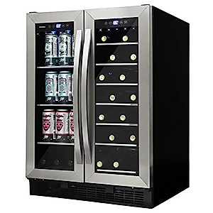 Danby DBC052A1BSS Built In Beverage Center, French Door Under Counter Beverage Cooler For Chilling Wine, Beer, Pop - In Stainless Steel - For Kitchen, Home Bar