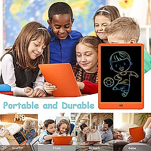 LCD Writing Tablet for Kids, 10 Inch Electronic Doodle Board Drawing Tablet, Erasable Reusable Colorful Drawing Pads, Educational and Learning Toy Gifts for 3 4 5 6 7 8 Years Old Girls Boys (Orange)