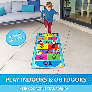 Disney Mickey and Friends 6.5 ft Hopscotch Rug by GoSports - Indoor/Outdoor Playroom Game for Kids