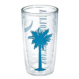 Tervis South Carolina Made in USA Double Walled Insulated Tumbler Travel Cup Keeps Drinks Cold & Hot, 16oz - No Lid, Colossal