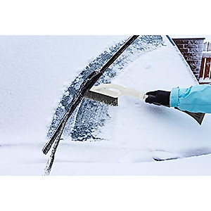 Superio Dual Function Car Snow Brush with Ice Scraper Foam Grip, One Size, Grey