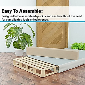 Greaton 4.5-Inch Full XL Box Spring/Foundation-Easy Simple Assembly, Durable Strong Wood Structure for Pressure Relief, Mattress Support System, Compact Size for Tight Spaces, White