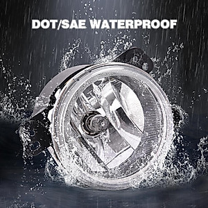 CHEDA Fog Lights Compatible with 2010-2018 Dodge Journey,2007-2017 Jeep Wrangler,2014-2018 Jeep Cherokee,2011-2013 Jeepgarnd Cherokee, 2011-2014 Dodge Charger,1pc (Clear Lens)