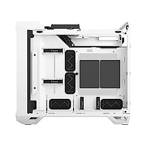 Fractal Design Torrent Nano White - Clear Tint Tempered Glass Side Panel - Open Grille for Maximum air Intake - 180mm PWM Fan Included - Type C - mITX Airflow Mini Tower PC Gaming Case