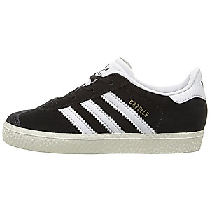 adidas Originals Unisex-Baby Gazelle Sneaker, Core Black/White/Gold Metallic, 6Toddler