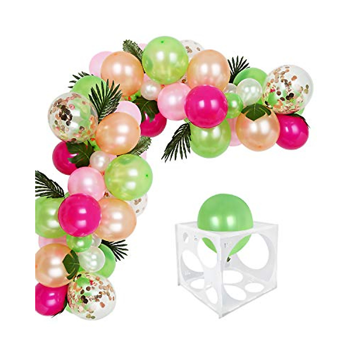 Auihiay 12 Holes Balloon Sizer Cube Box Collapsible Plastic Box Measurement Tool for Party Birthday Wedding Balloon Decorations Creating Balloon Arch Columns(2-12 Inch)