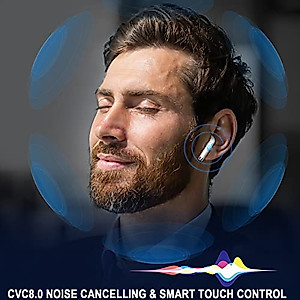Wireless Earbuds, Bluetooth 5.3 Ear Buds LED Power Display Headphones Bass Stereo, Bluetooth Earbuds in-Ear Noise Cancelling Mic, 40H Playback Mini Case IP7 Waterproof Sports Earphones for Android iOS