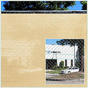 ShadeMart 3' x 14' Beige Fence Privacy Screen Windscreen Shade Fabric Cloth HDPE, 90% Visibility Blockage, with Grommets, Heavy Duty Commercial Grade, Cable Zip Ties Included (We Customize Size)