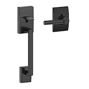 Schlage FE285 Century By Broadway Century By Bottom Half Handleset with 16080 Latch and 10063 Strike Matte Black Finish
