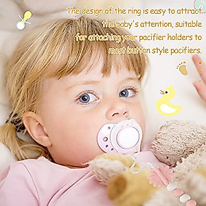 Patelai 15 Pieces Soft Silicone Baby Pacifier Clips Holders Silicone Adapter Rings Holder Baby Nipple Rings Baby Dummy Pacifier Holder for Baby Pacifiers(Transparent)