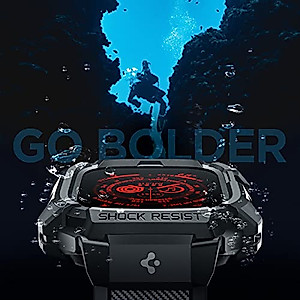 Spigen Rugged Armor Pro Designed for Apple Watch Ultra2/Apple Watch Ultra Case with Band 49mm - Black