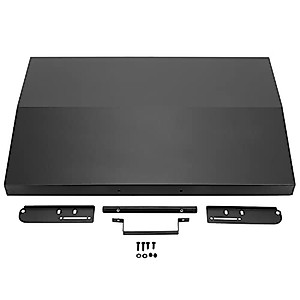 Kojem Hinged Lid Cover Powder Coated Compatible with 36 inch Blackstone Griddle with Rear Grease Collection (Black)