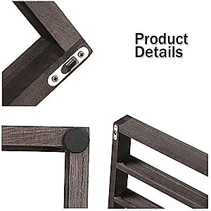 LIANTRAL Essential Oil Storage, Wall Mounted Wooden Display Shelf Rack for Essential Oils & Nail Polish, Essential Oil Wall Shelf, Espresso