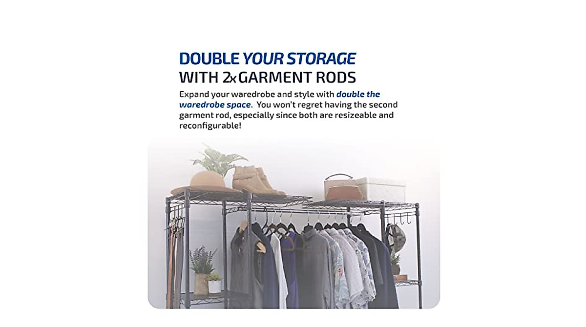 MonsterRax Expandable Clothing Rack - Durable Garment Organizer