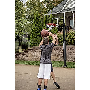 Silverback 60" In-Ground Basketball System with Adjustable-Height Tempered Glass Backboard and Pro-Style Breakaway Rim