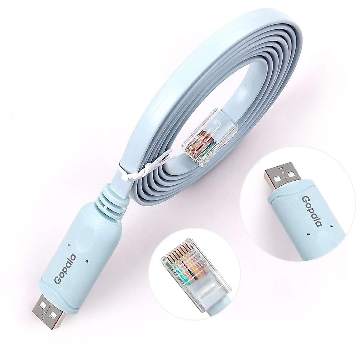 Gopala USB Console Cable, 6ft/1.8m Console Cable, USB to RJ45 Console Cable with FTDI Chip Compatible with Arista,Opengear,Aruba,Juniper Routers/Switches for Laptops in Windows, Mac, Linux