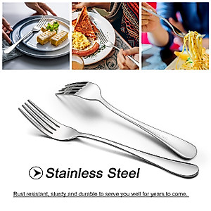 LIANYU 24-Piece Forks and Spoons Silverware Set, 12 Teaspoon and 12 Salad Fork, Stainless Steel Flatware Cutlery Set for Home Kitchen Hotel, Mirror Finished, Dishwasher Safe