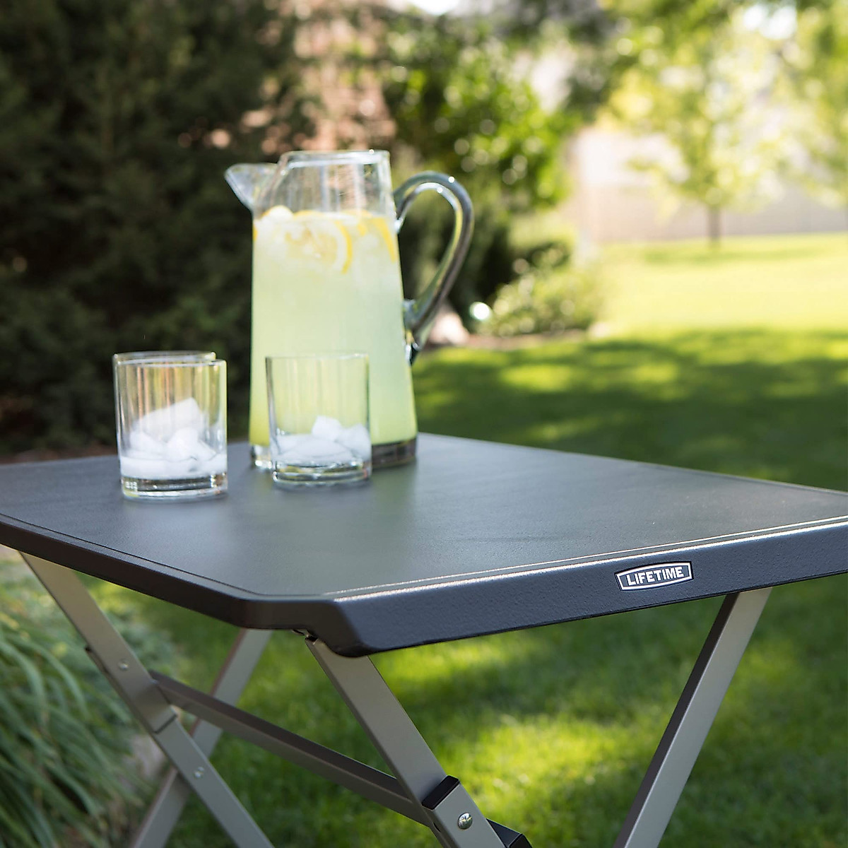 Lifetime Small Folding Table, Personal TV Tray - Portable - great for Kids, Camping, Cards, or Laptops - Plastic Black 30 Inch (80623)