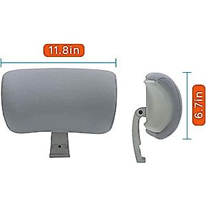 CLATINA Adjustable Height Upholstered Headrest for Mellet Series Ergonomic Chair High Head Cushion for Home Office Chair, Grey