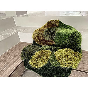 lzteck Patchwork,Abstract,Geometric Shag, Artificial Grass Area Rug, Fake Grass Moss Tundra Rugs, Fluffy Kids Toddles Carpets, Living Room,Nursery Mats,Balcony,Patio Rugs 2.6x3.9ft