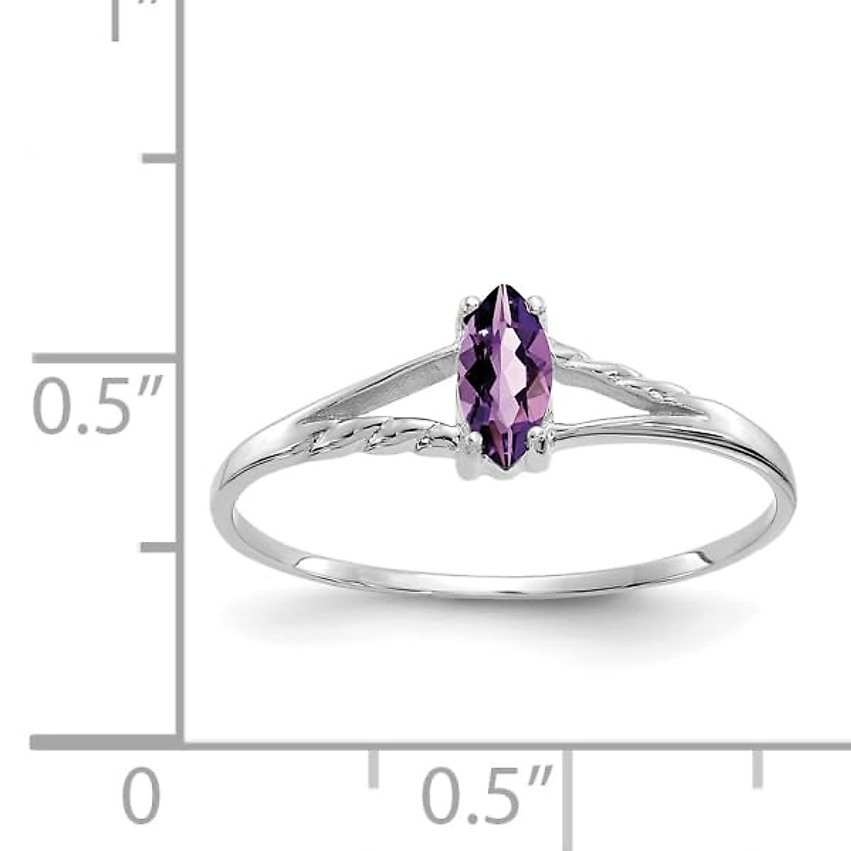 IceCarats 10K White Gold Purple Amethyst Ring Gemstone Band February Birthstone Jewelry Size 6