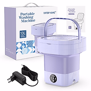 Portable Washing Machine, 10L Foldable Washer Machine, 3 Modes Deep Clean Small Item Baby Clothes Pet Supplies Underwears Socks Towels Suitable for Apartment Laundry Camping Travel