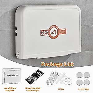 Realunisence Baby Changing Staion Wall Mounted Commercial Diaper Changing Table Restaurant Corner Changing Nursery Wall Daycare Changer Station Horizontal Bathroom