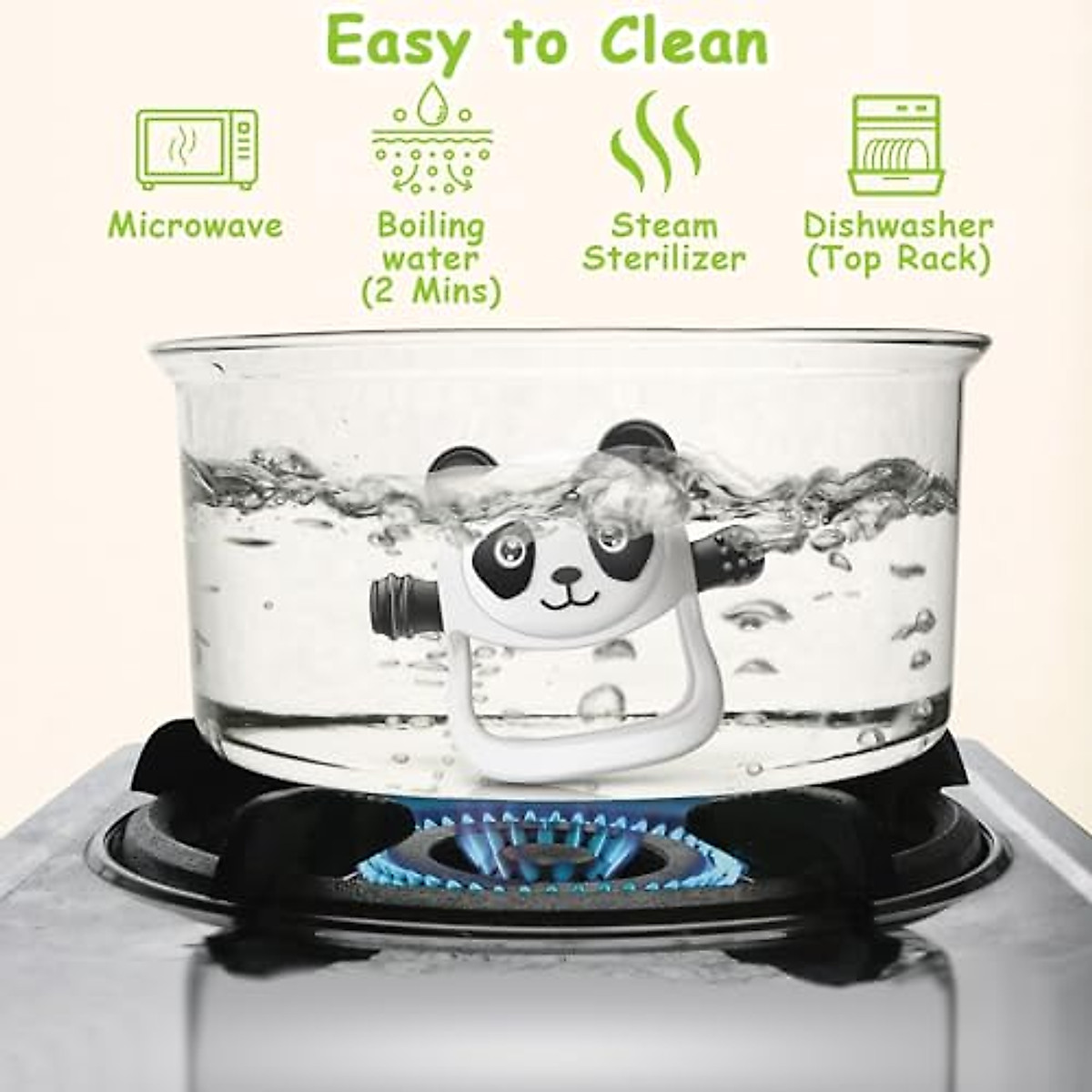 COZYPANDA Teething Toys for Babies 0-6-12 Months, Never Drop Baby Teether for Teething Relief, Silicone Panda Baby Hand Mittens with Sucking Need Pacifier, Baby Chew Toys for Breast Feeding (White)