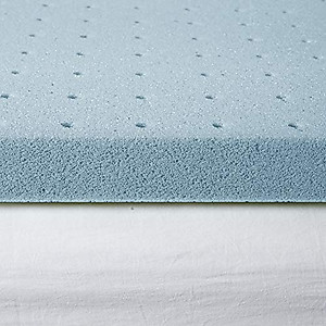 Sleep Philosophy Gel Infused Memory Foam Mattress Topper Luxurious All Season Enhanced Bed Support, Queen(2" Thick), Removable Cooling Cover