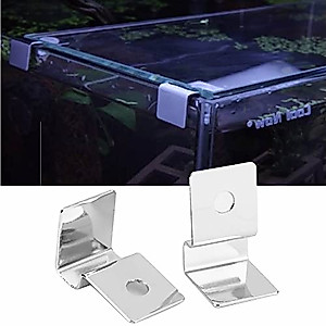 TOPINCN 4Pcs Aquarium Cover Bracket Stainless Steel Fish Tank Glass Cover Clips Aquarium Cover Glass Clip Fish Tank Lid Holder Support(5mm)