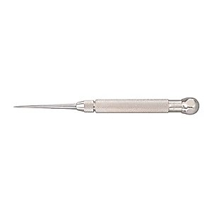 Starrett Steel Pocket Scriber with Hexagon Shape Head - 2-7/8" (72mm) Point Length, 3/8" (9.5mm) Handle Diameter, Knurled and Nickel-Plated Handle - 70B