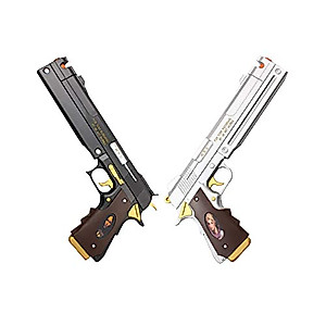 Blazing S. New Game Dante Ebony and Ivory Foam Gun Hand Cannon Prop Cosplay Game Anime Xmas (Black & Silver Set)