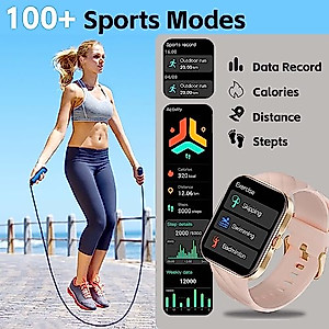 VALYV Smart Watch for Men Women (Answer/Make Calls) 1.91” HD Fitness Tracker Watch with 100+ Sports Modes Activity Tracker with Heart Rate Sleep Monitor Smartwatch for iOS and Android Phone (Pink)