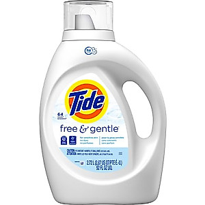 Tide Free & Gentle Liquid Laundry Detergent, 64 loads