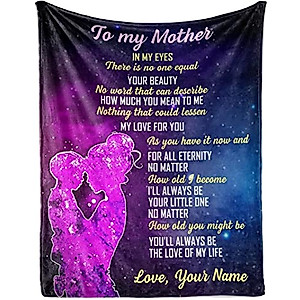 Taka Deal Customized to My Mom Blanket from Daughter & Son. Plush Fleece Blanket Throw. Gift for Mothers Day & Birthday. (Mom Blanket-07, 60"X80")