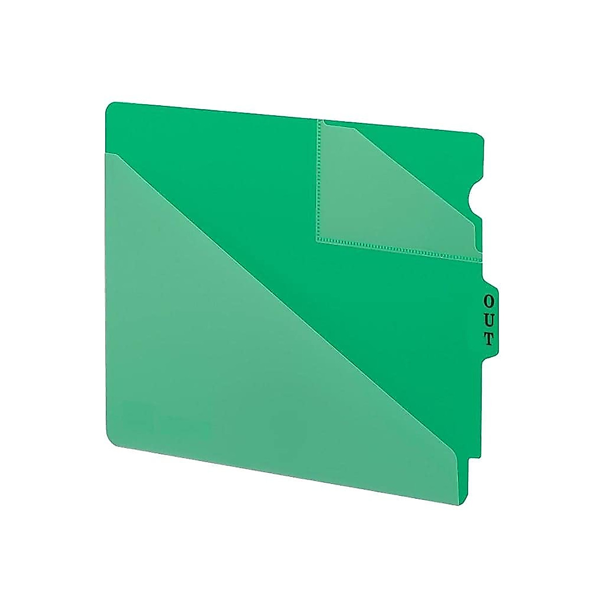 Smead End Tab Poly Out Guide, Two-Pocket Style, Center Position Tab, Extra Wide Letter Size, Green, 50 per Box (61962)