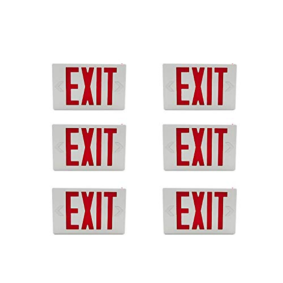 HYD-Parts 6 Packs Exit Emergency Light LED,UL Certified - Red Emergency Exit Sign Light for Business, Battery Backup
