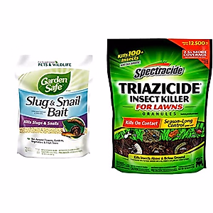 Garden SafeGarden Safe Brand Slug and Snail Bait, 2 Pounds & Spectracide Triazicide Insect Killer for Lawns Granules, 10 Pounds, Kills Lawn-Damaging InsectsSpectracide