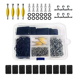 NC EBCO 100Pcs T Hooks+100Pcs O-Rings +200Pcs Screws+4Pcs Spanner+10Pcs Stand Base Repair Part Set for 3.75” G.i Joe Action Figure Replacement Accessories Repair with Case