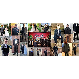 MAGE MALE Men's 3 Pieces Suit Elegant Solid One Button Slim Fit Single Breasted Party Blazer Vest Pants Set. Black