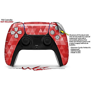 WraptorSkinz Skin Wrap compatible with Sony PS5 DualSense Controller Triangle Mosaic Red (CONTROLLER NOT INCLUDED)