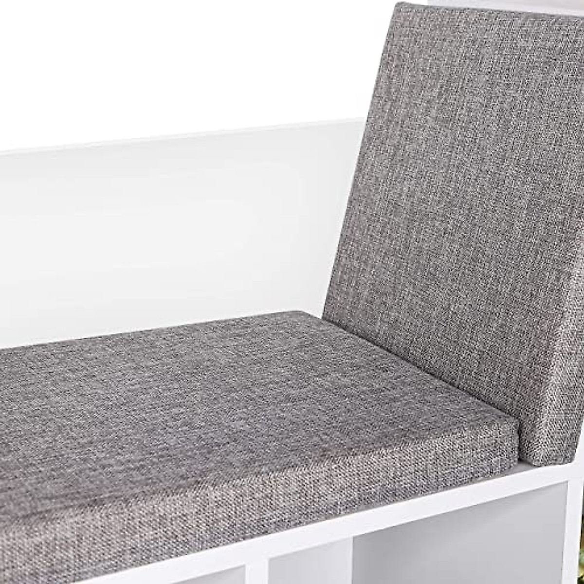 MUPATER Kids Reading Nook Organizer with Storage Bookshelf and Detachable Cushions, 6-Cubby Bookcase Cabinet for Kids Room and Bedroom, White